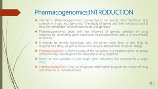 Pharmacogenomics: The right drug to the right person. | PPT