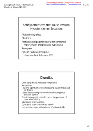 Pharmacogerontology | PDF