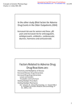 Pharmacogerontology | PDF