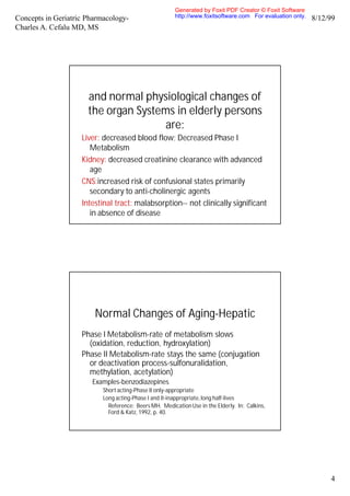 Pharmacogerontology | PDF