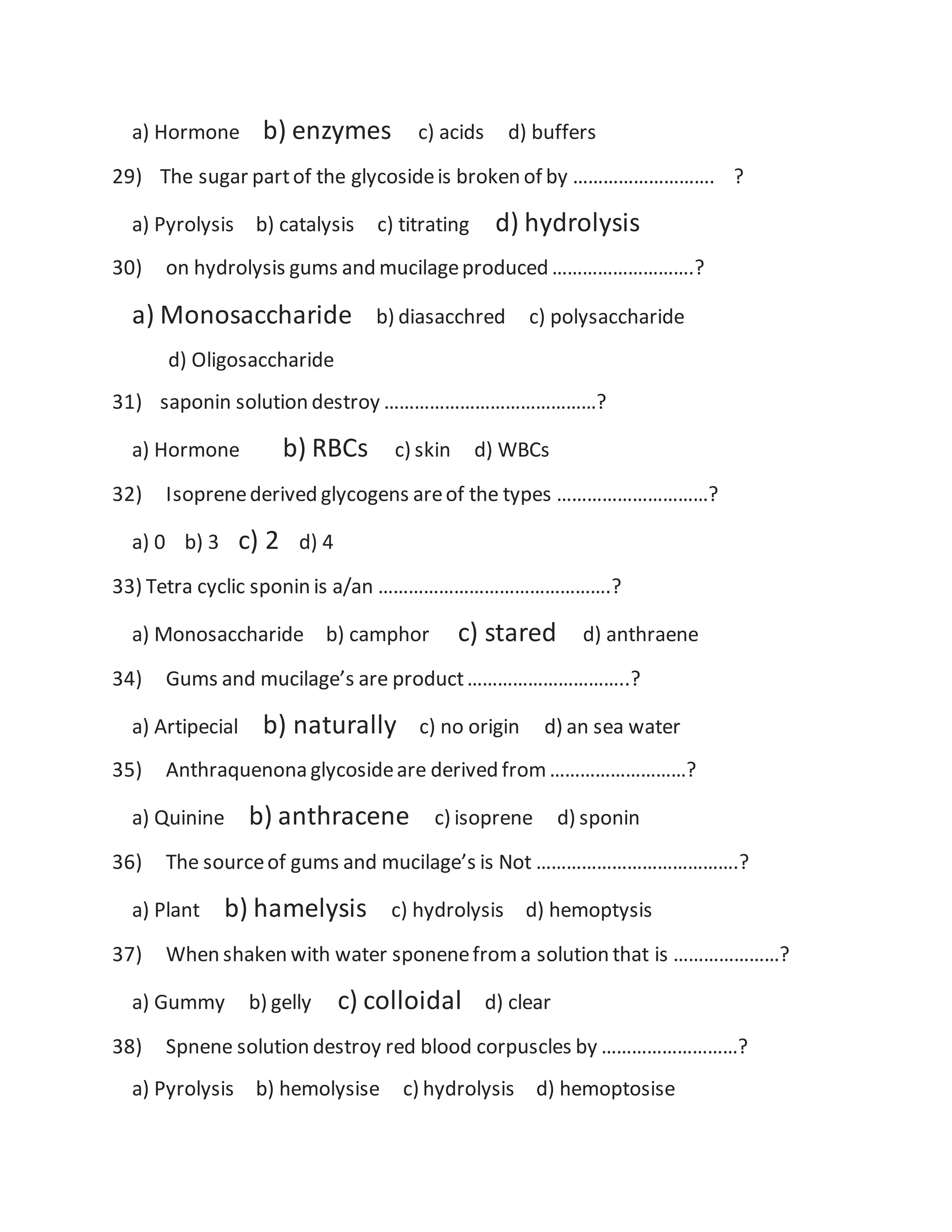 Pharmacognocy 5th sem with key | DOCX