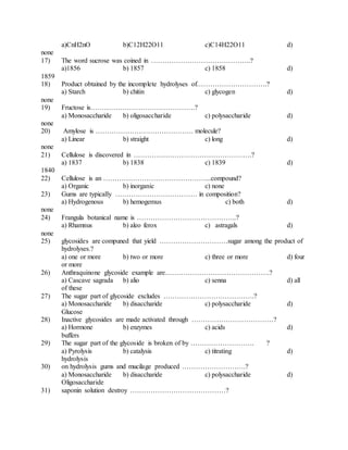 Pharmacognocy 5th sem with key | DOCX