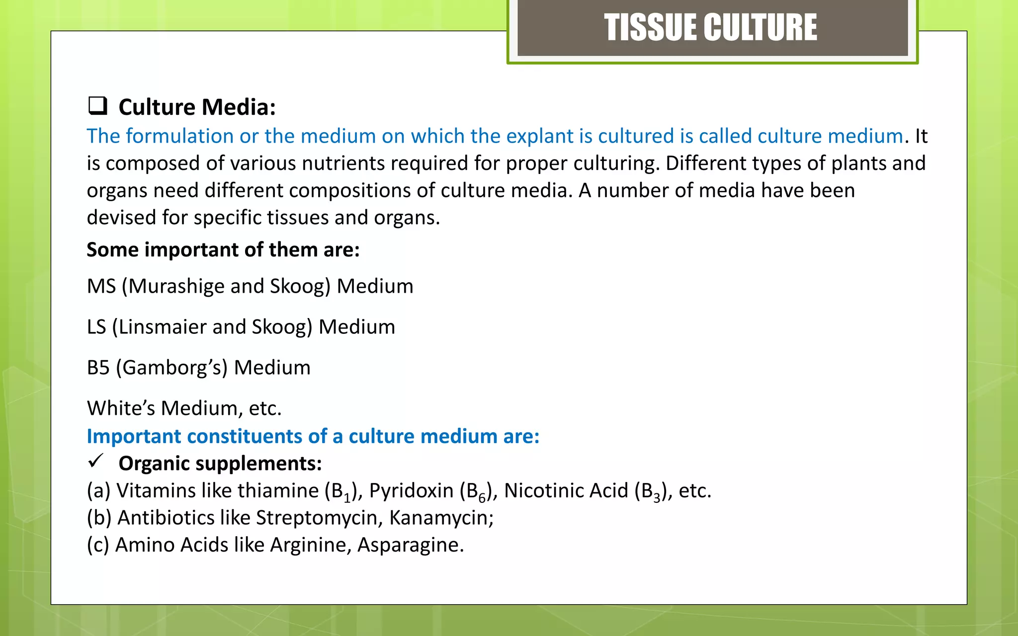 Plant Tissue Culture Complete Presentation | PPTX
