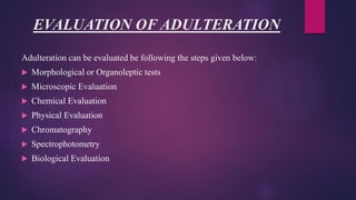 Adulteration of Drugs in Detail with Factors. | PPT