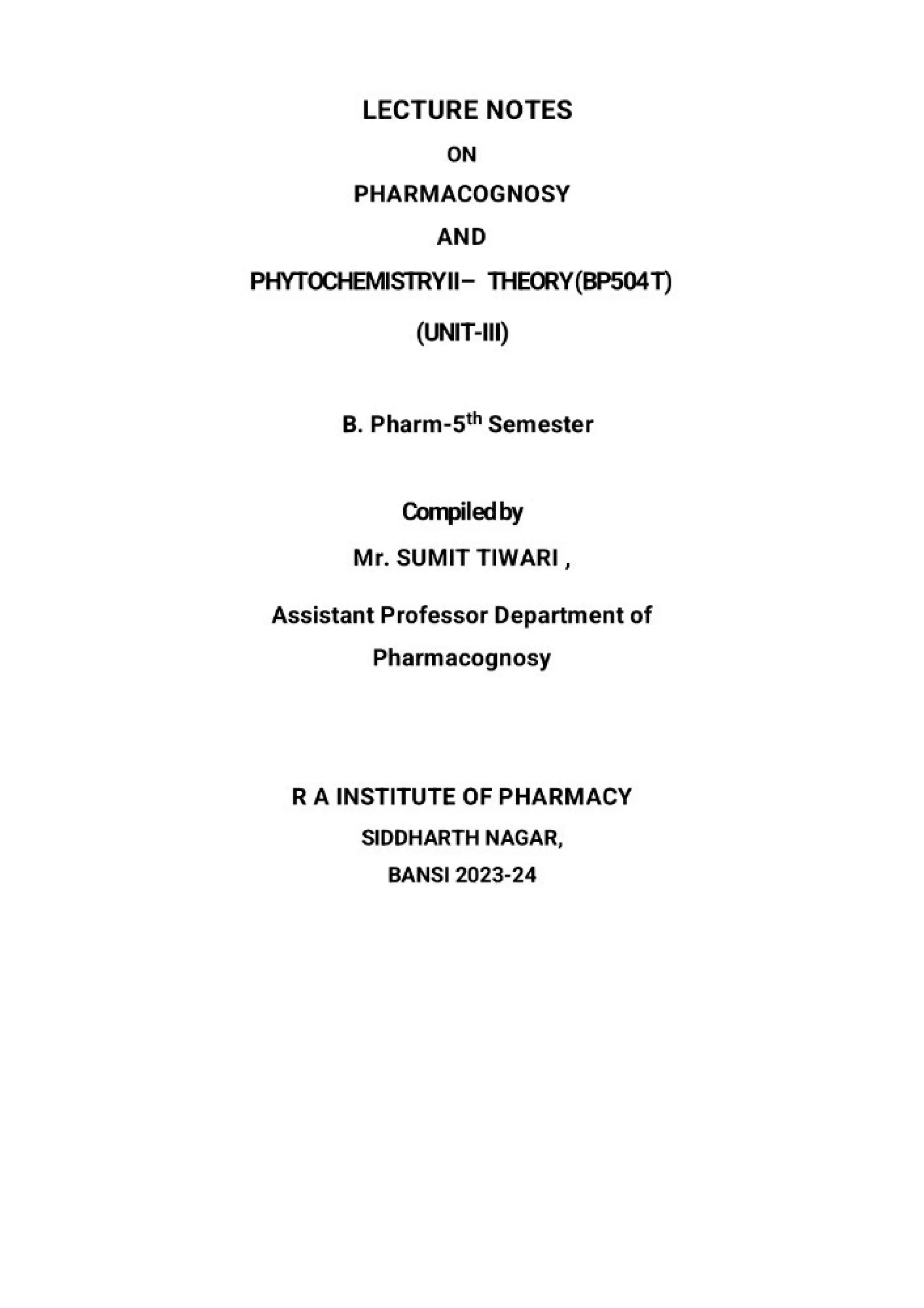 UNIT 3RD LECTURE NOTES PHARMACOGNOSY - II.pdf