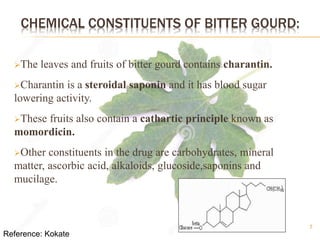 Pharmacognosy: Karela ( Bittergourd ) | PPTX