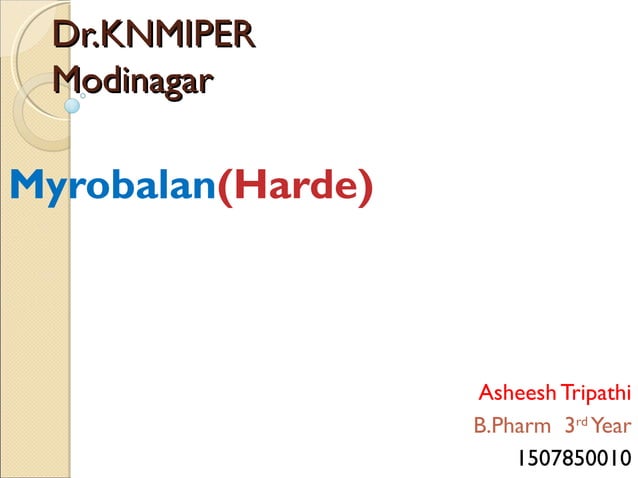 Pharmacognosy asheesh tripathi | PPT | Chemistry | Science