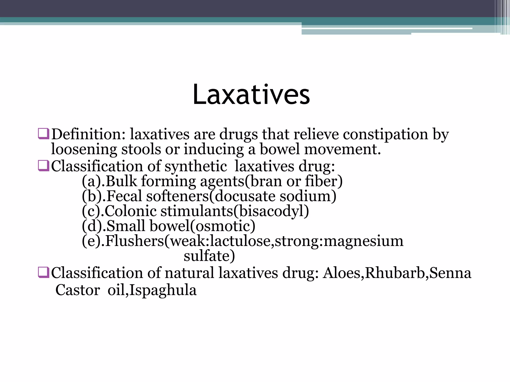 Pharmacognosy laxatives -aloes,rhubarb ,castor oil ispaghula senna | PPTX