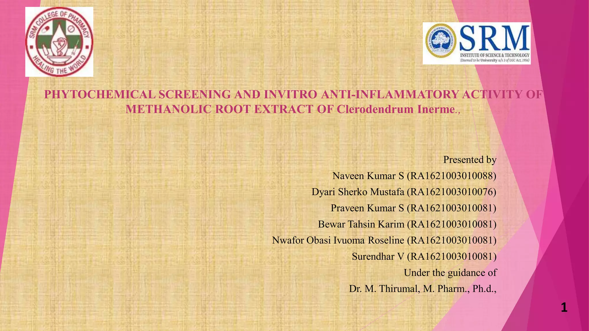 Phytochemical Screening and In-vitro Anti-Inflammatory Activity of Methanolic Root Extract of ...