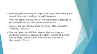 Pharmacognosy def.his.scope.develpmnt | PPTX