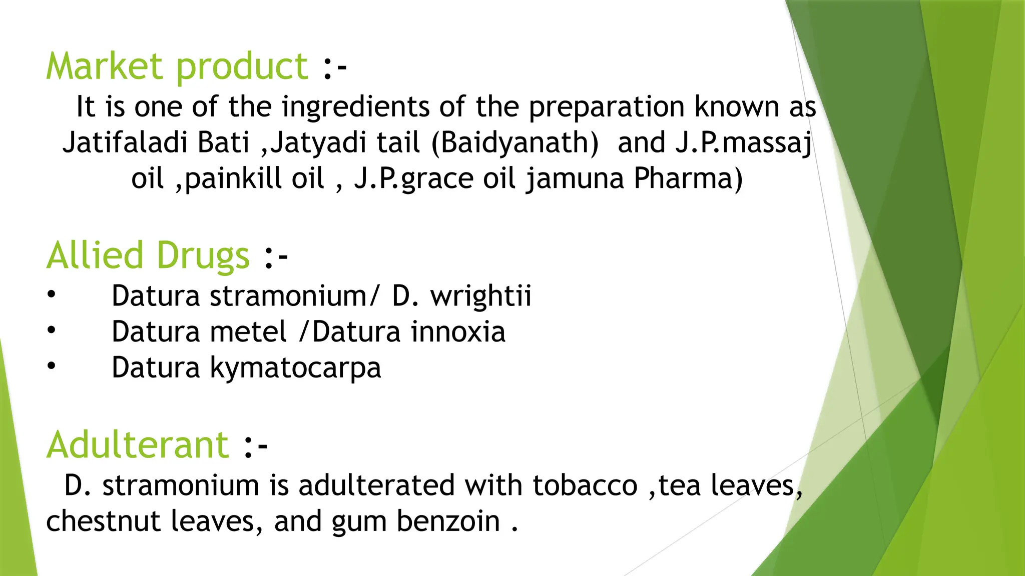 PHARMACOGNOSY OF DATURA.pptx by pritypriya | PPTX