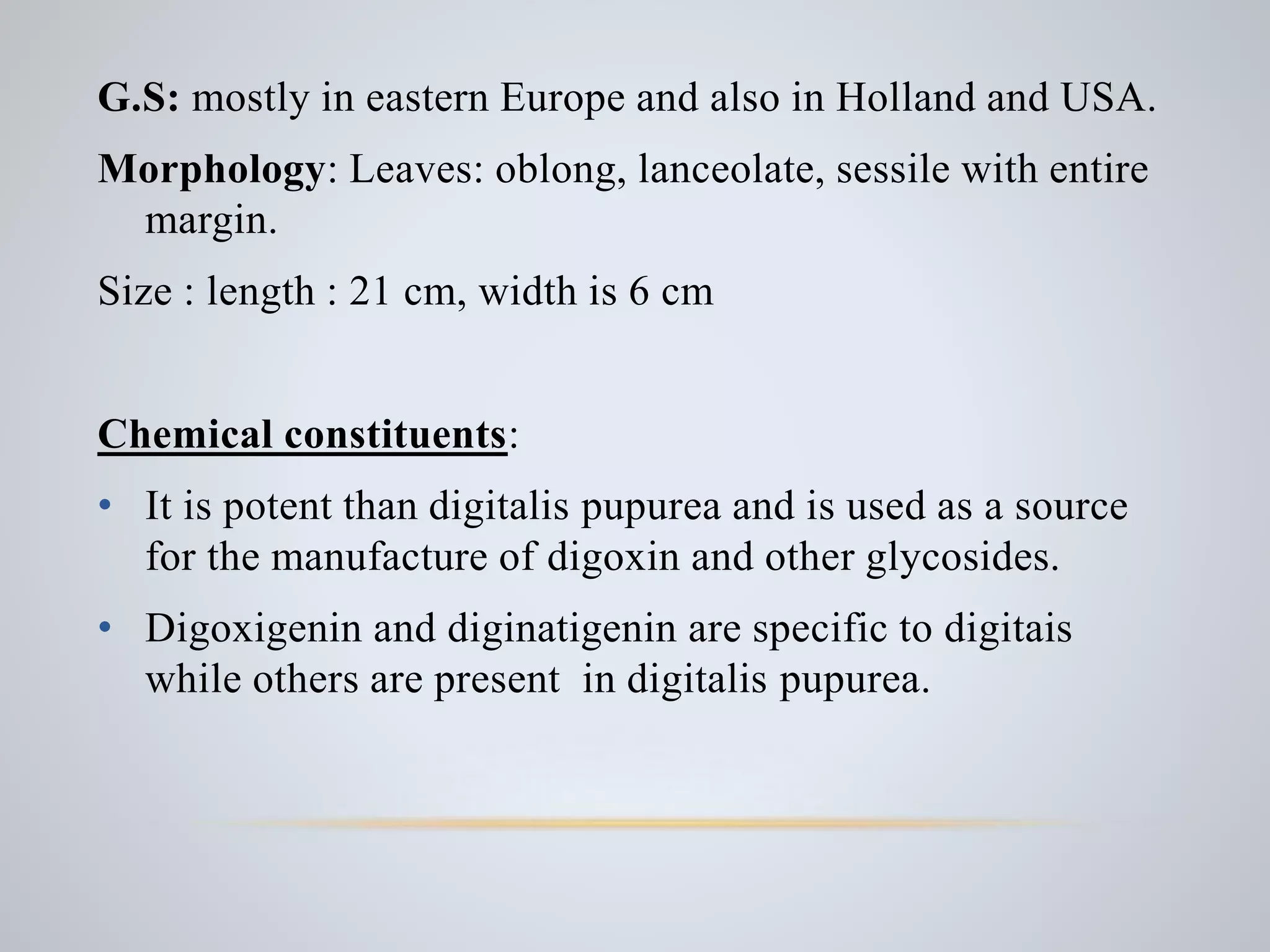 Pharmacognosy of digitalis | PPTX