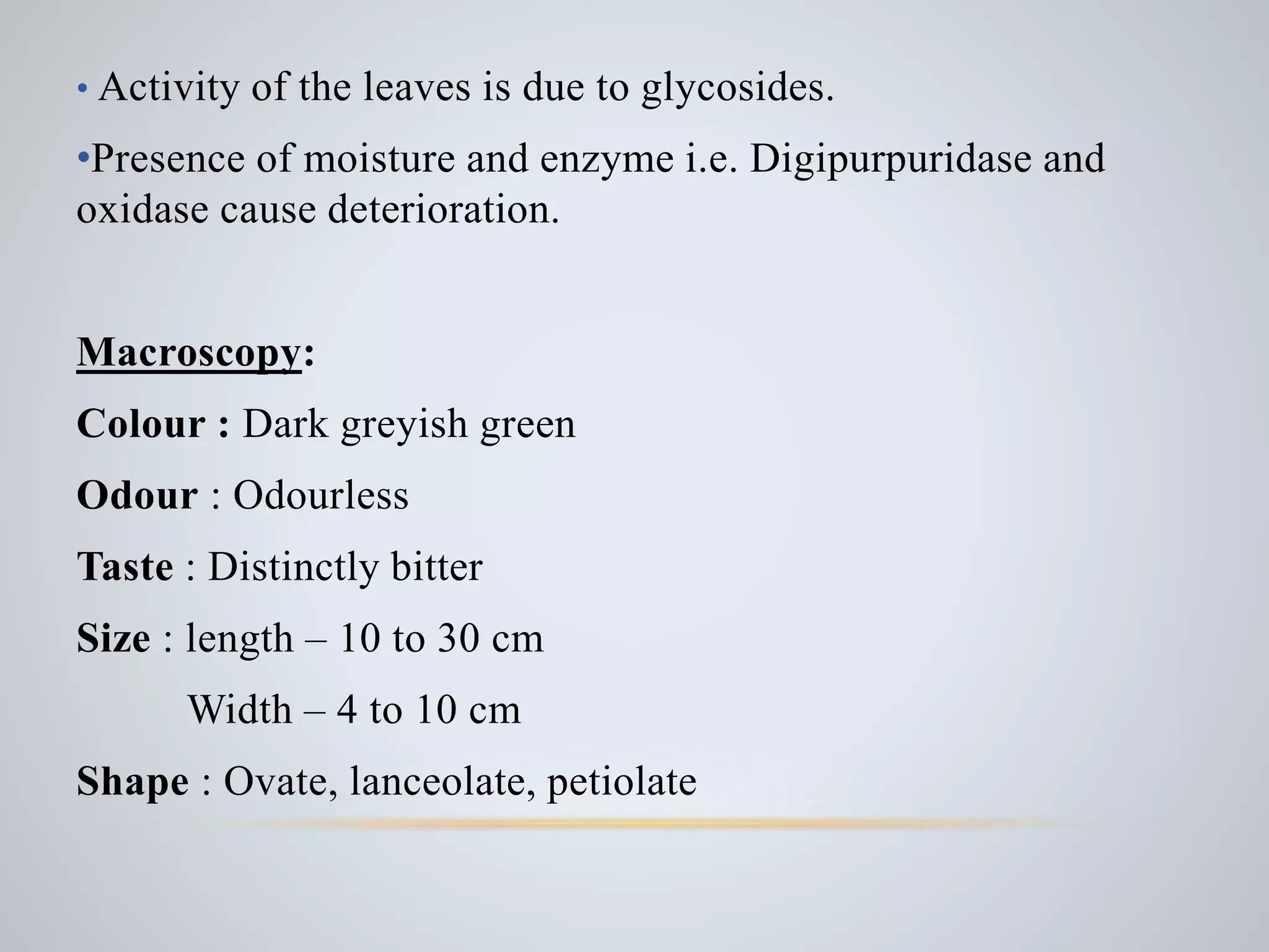 Pharmacognosy of digitalis | PPTX