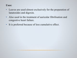 Pharmacognosy of digitalis | PPTX