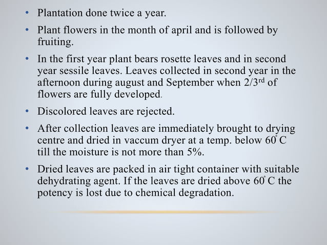 Pharmacognosy of digitalis | PPTX | Gardening | Home & Garden