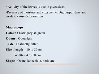 Pharmacognosy of digitalis | PPTX