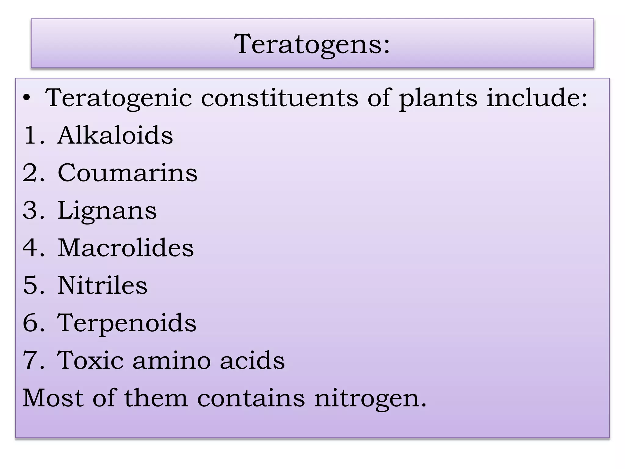 Pharmacognosy of teratogenic plants | PPTX