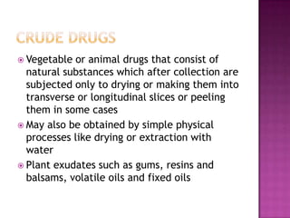 Pharmacognosy & phytochemistry | PPTX