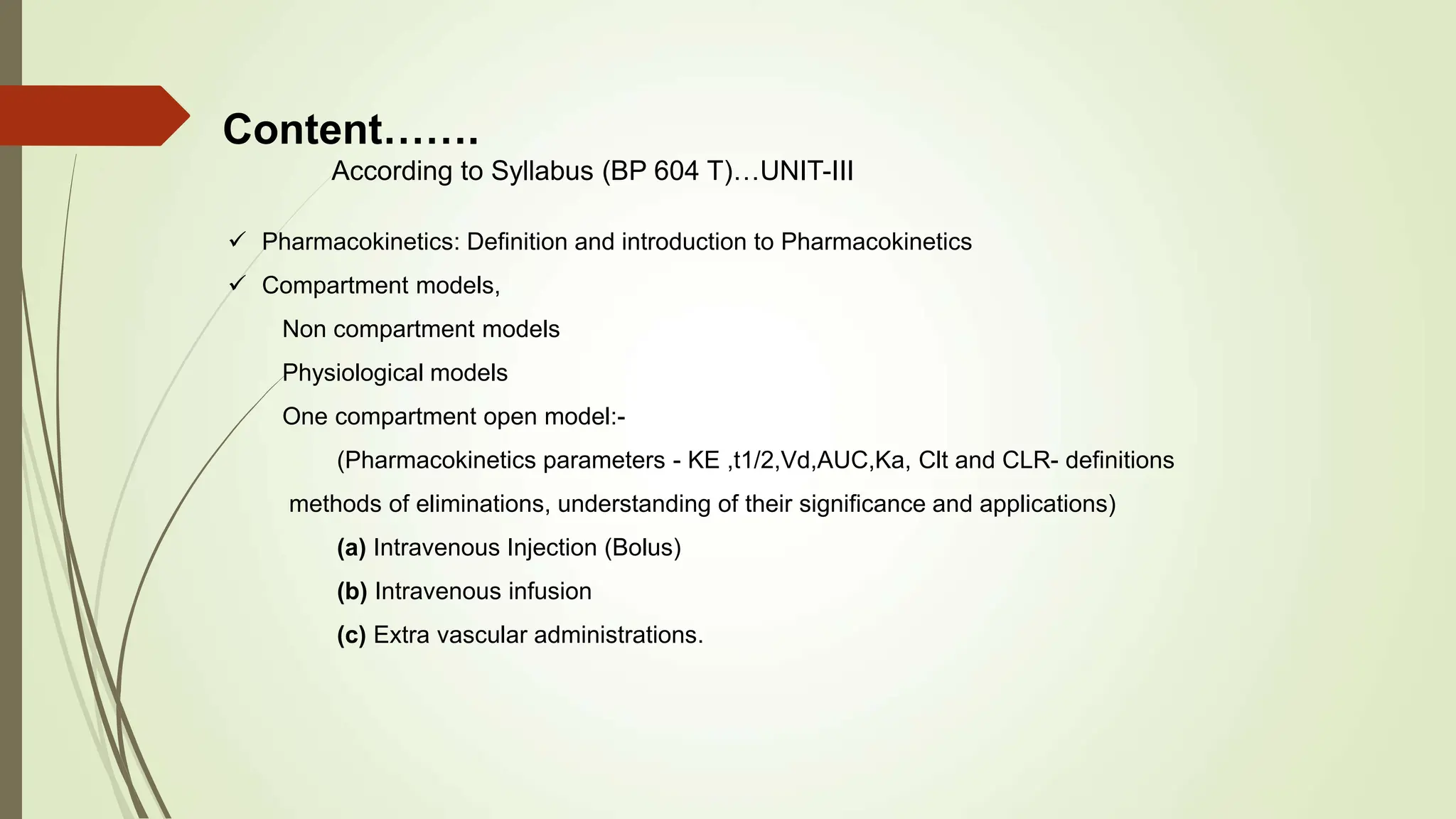 Pharmacokinetic Models by Dr. Ram D. Bawankar.ppt