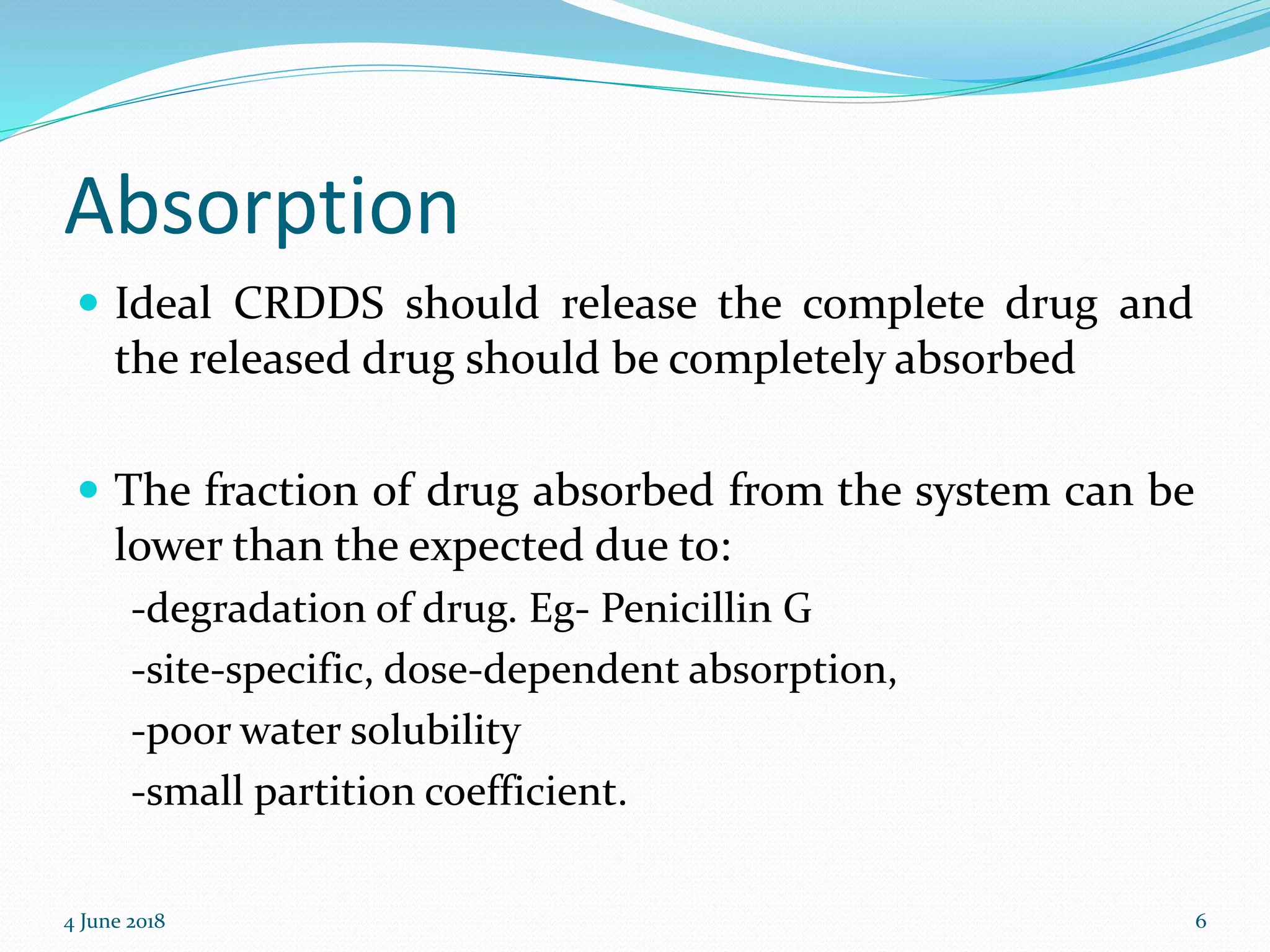 Pharmacokinetic of cdds | PPTX