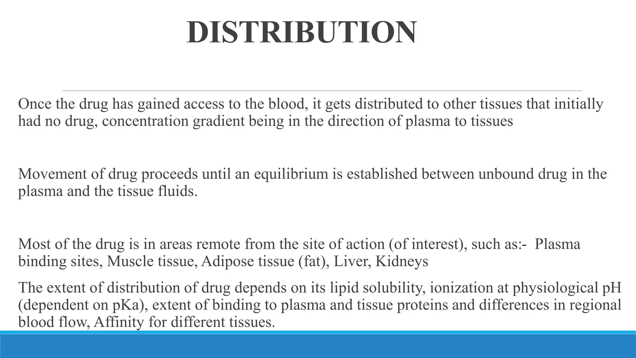 Pharmacokinetics- ABSORPTION, DISTRIBUTION.pptx
