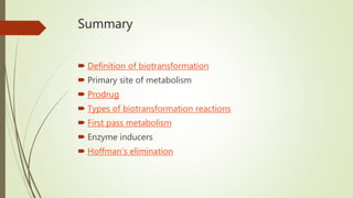 Biotransformation | PPTX
