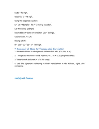 Pharmacokinetics and Therapeutics Correlation Simplified Approach | PDF