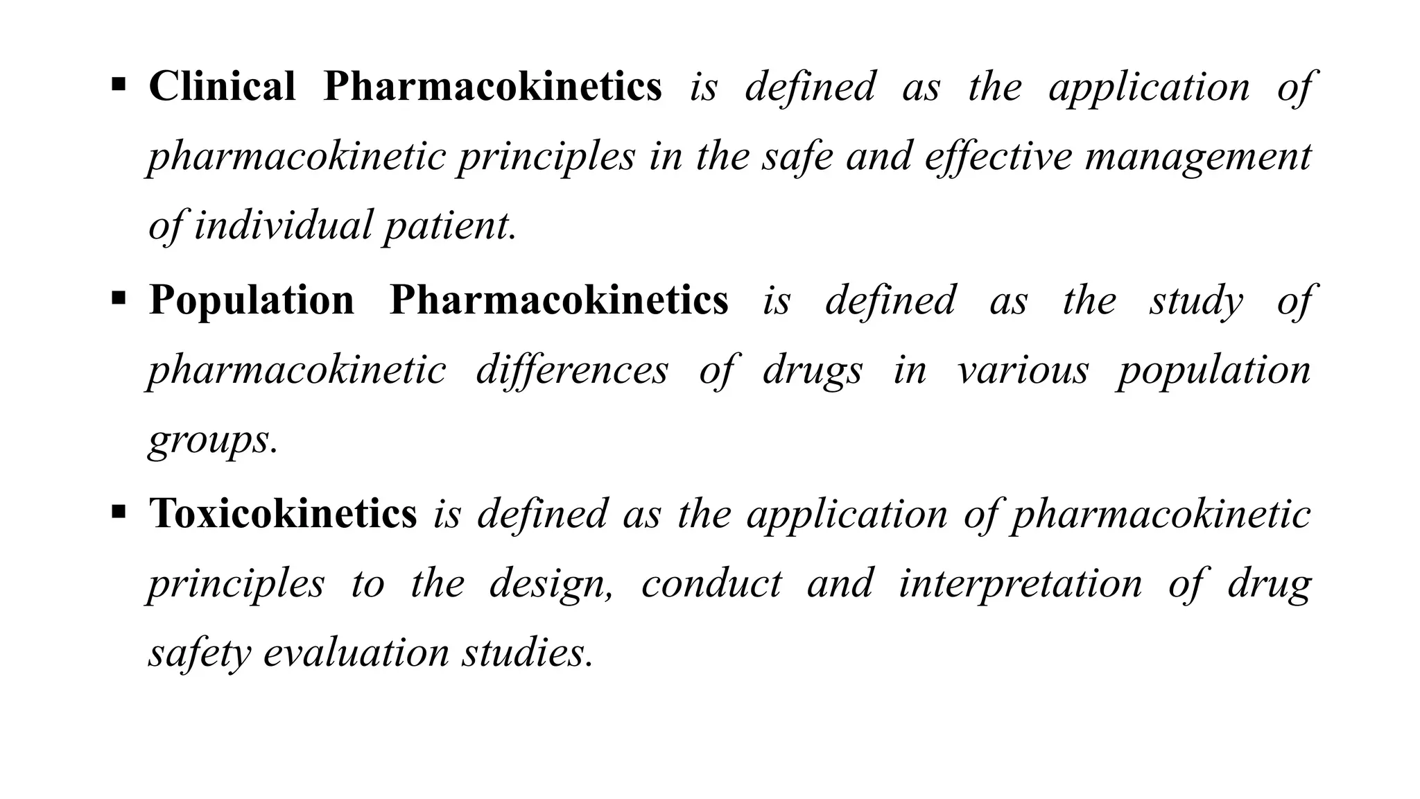 Pharmacokinetics basics Introduced and applications | PPT