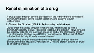 Pharma Co Kinetics Filtration by Kidney | PPTX
