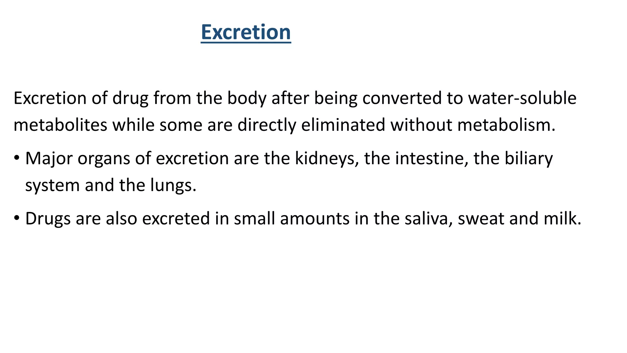 Pharmacokinetics metabolism and excretion | PPTX