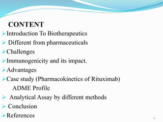 Pharmacokinetics of biotherapeutics. | PPTX