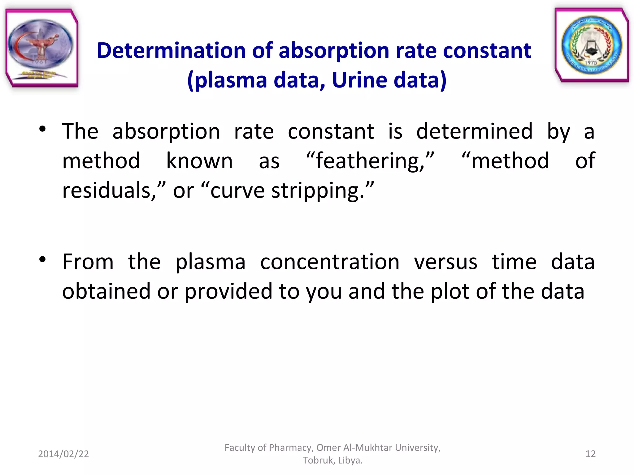Pharmacokinetics of drug absorption | PPT