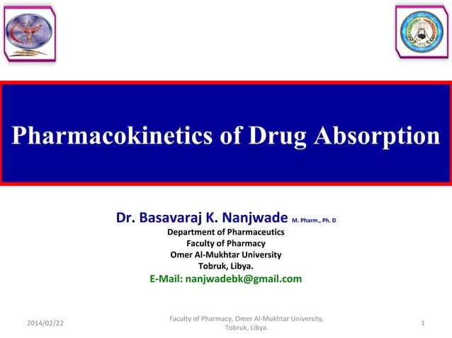 Pharmacokinetics of drug absorption | PPT | Pharmaceutical Industry ...
