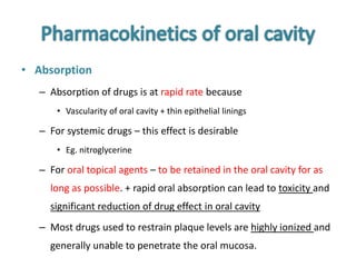 Pharmacokinetics of oral cavity | PPT