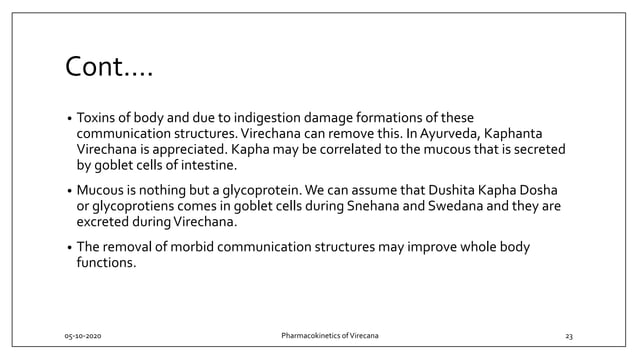 Pharmacokinetics of virechana | PPTX