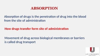 PHARMACOKINETICS - Absorption (Transport) | PPTX