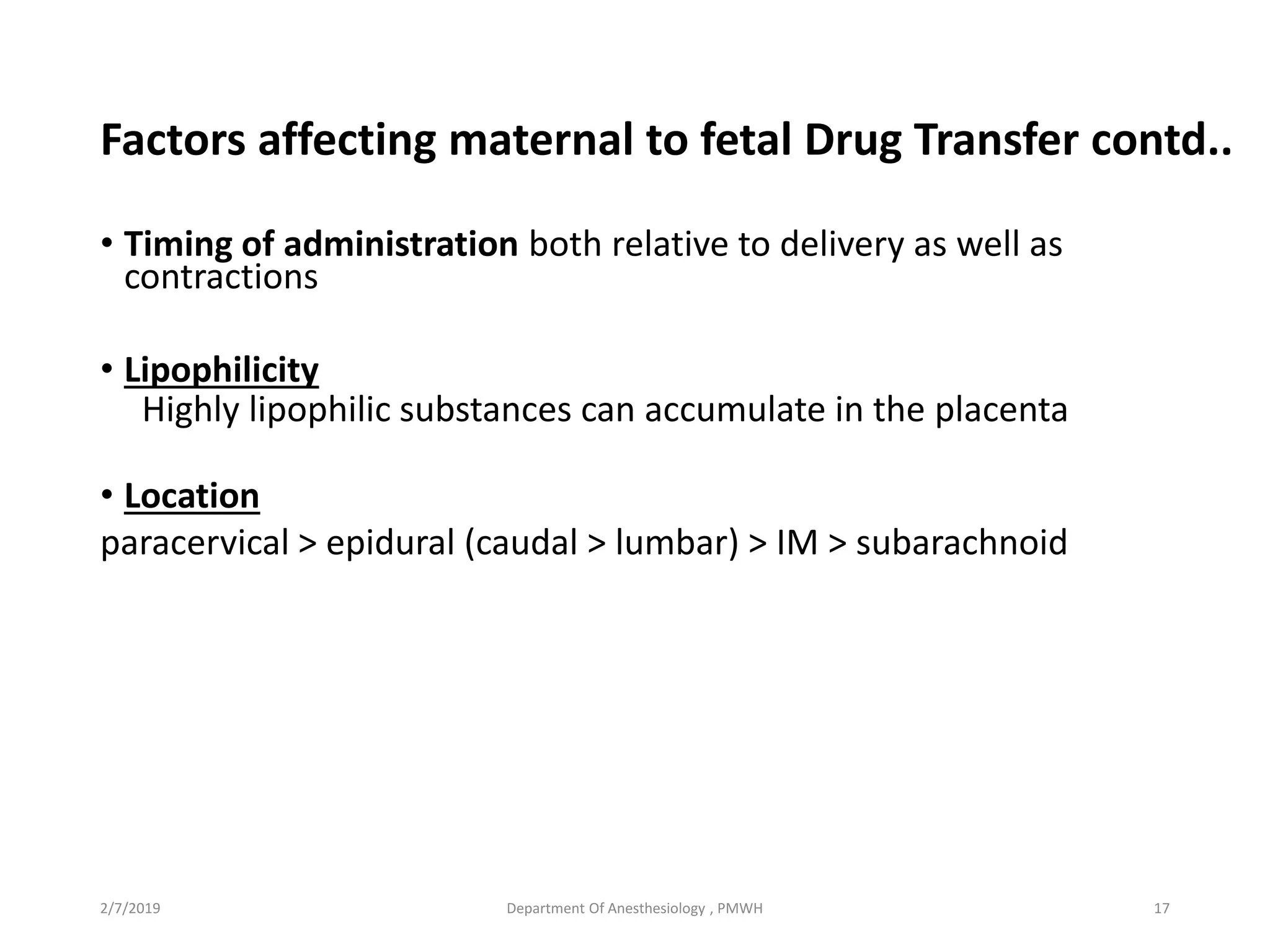 Pharmacological agents in obs and placental transfer of drugs | PPTX