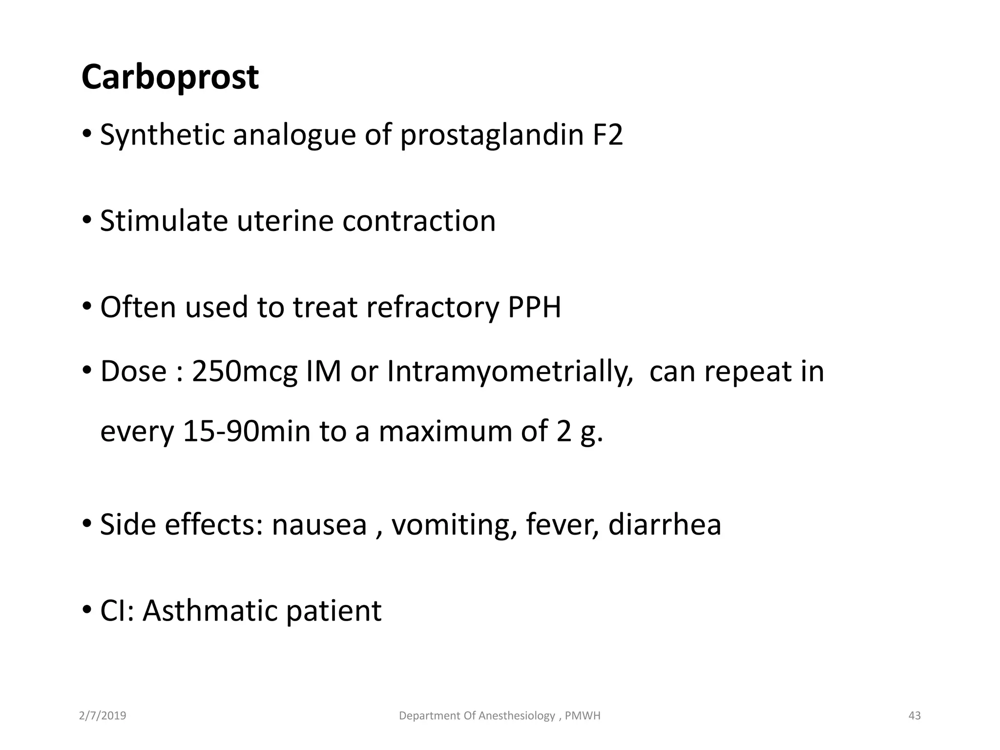 Pharmacological agents in obs and placental transfer of drugs | PPTX