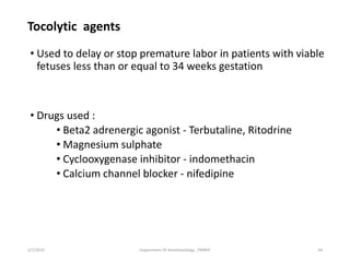 Pharmacological agents in obs and placental transfer of drugs | PPTX