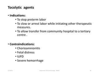 Pharmacological agents in obs and placental transfer of drugs | PPTX