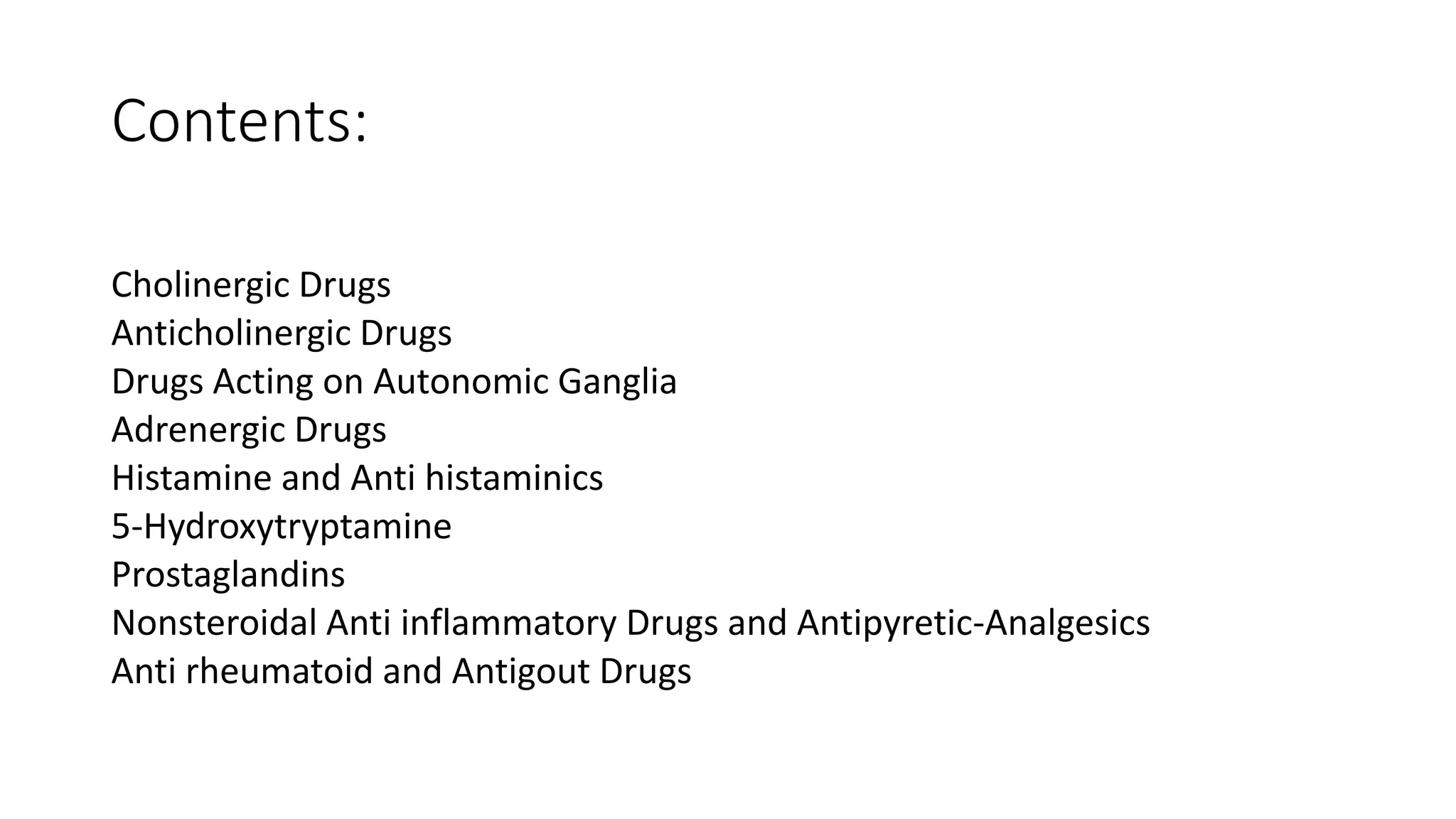 Pharmacological classification | PPTX