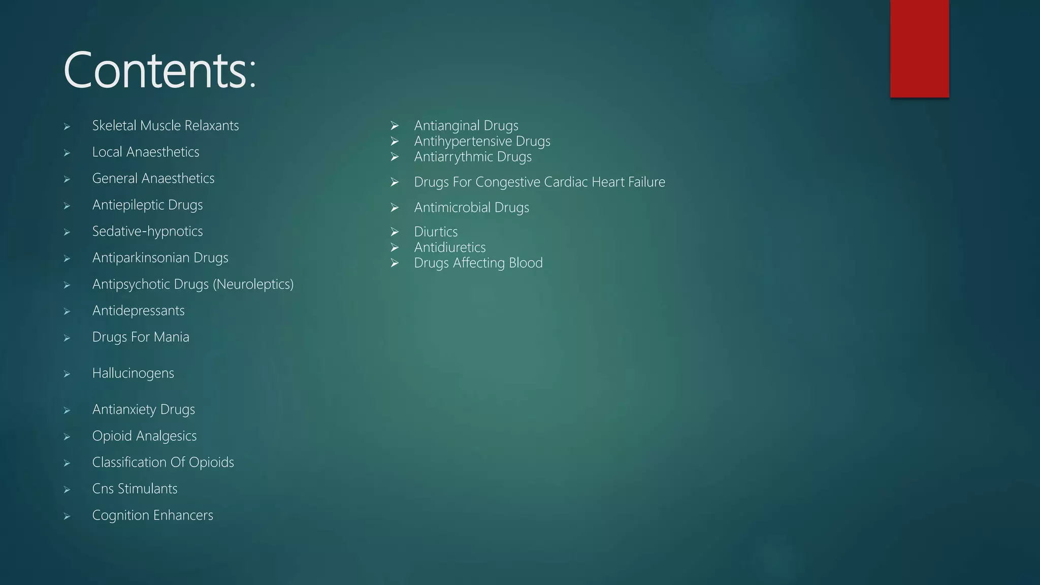 Pharmacological classification of drugs | PPTX
