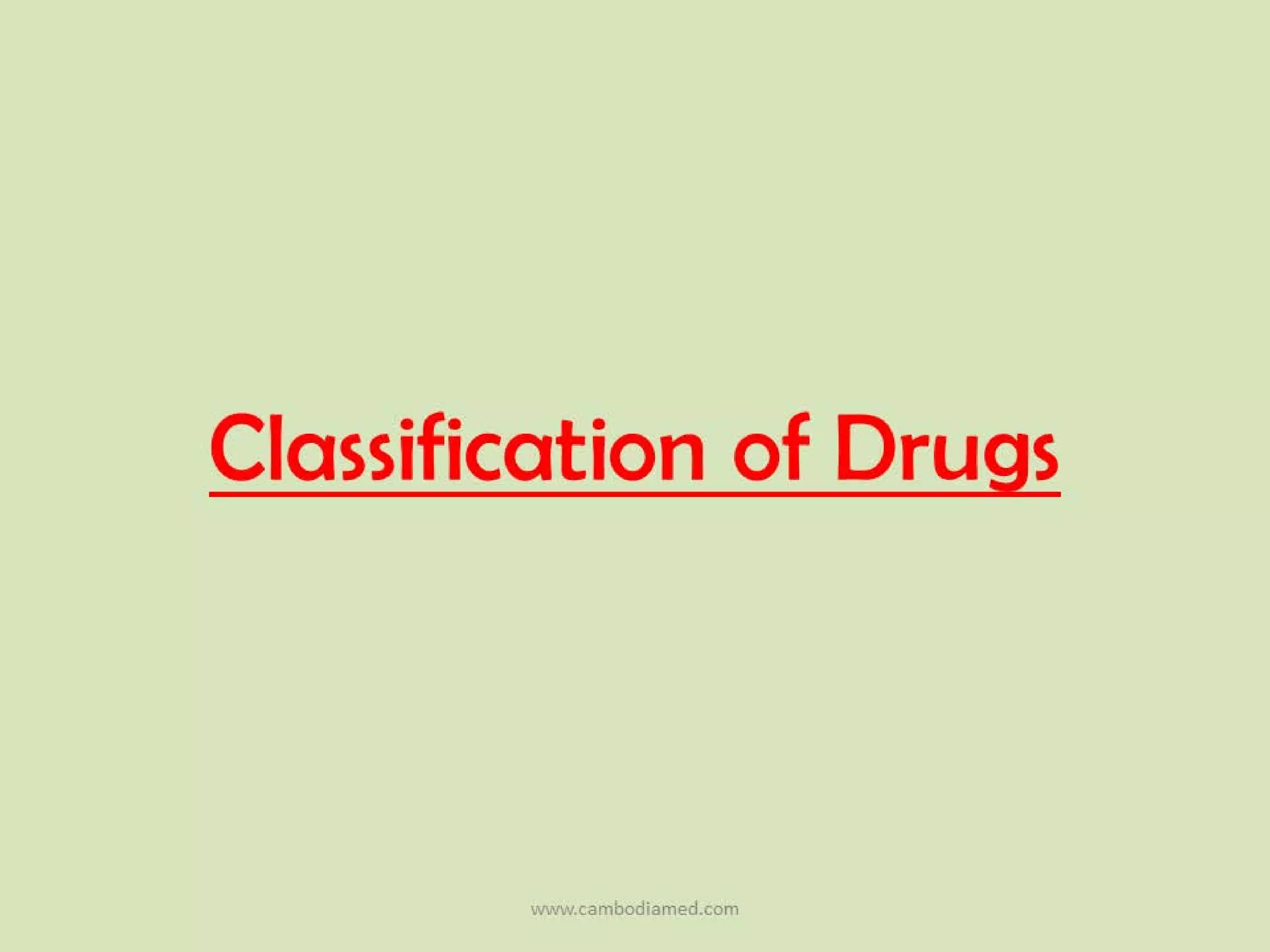 Pharmacological classification of_drug1 (2) | PDF