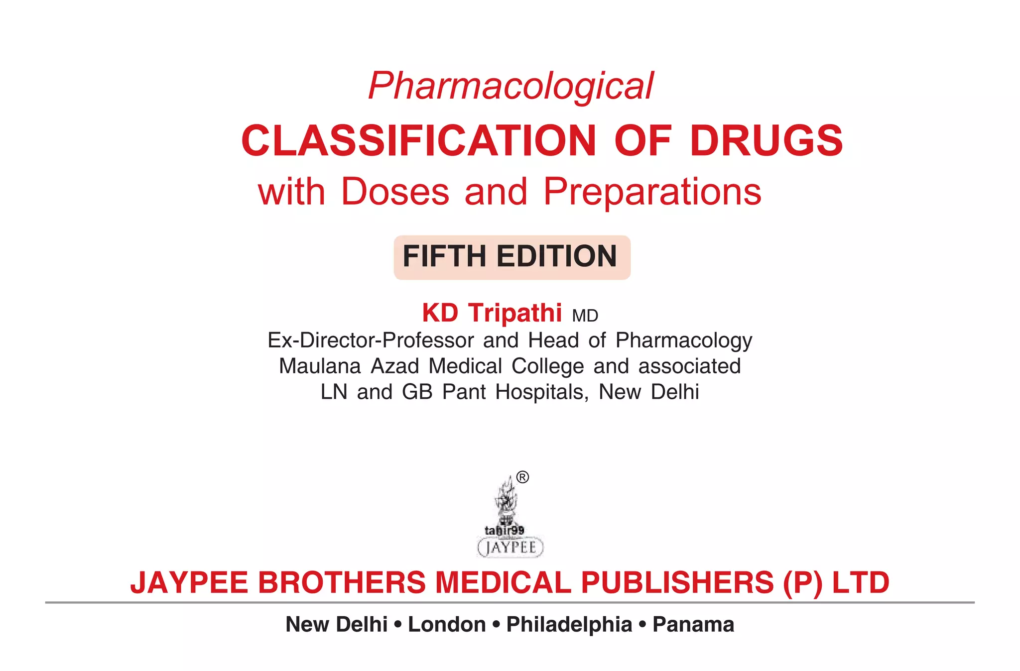 Pharmacological classification of Drug by KD Tripathi.pdf | Pharmaceutical Industry | Industries