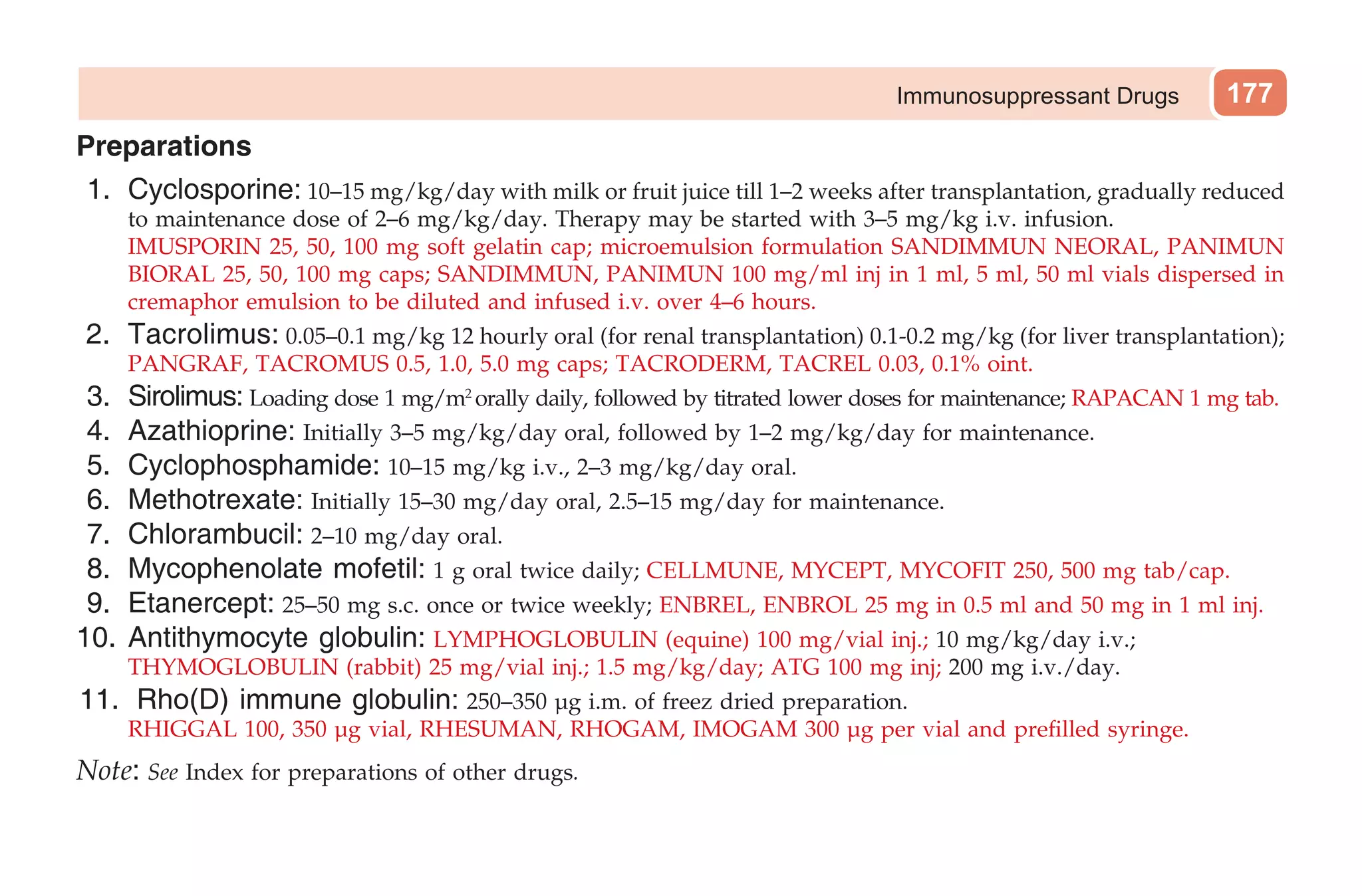 Pharmacological Classification of Drugs with Doses and Preparations ...