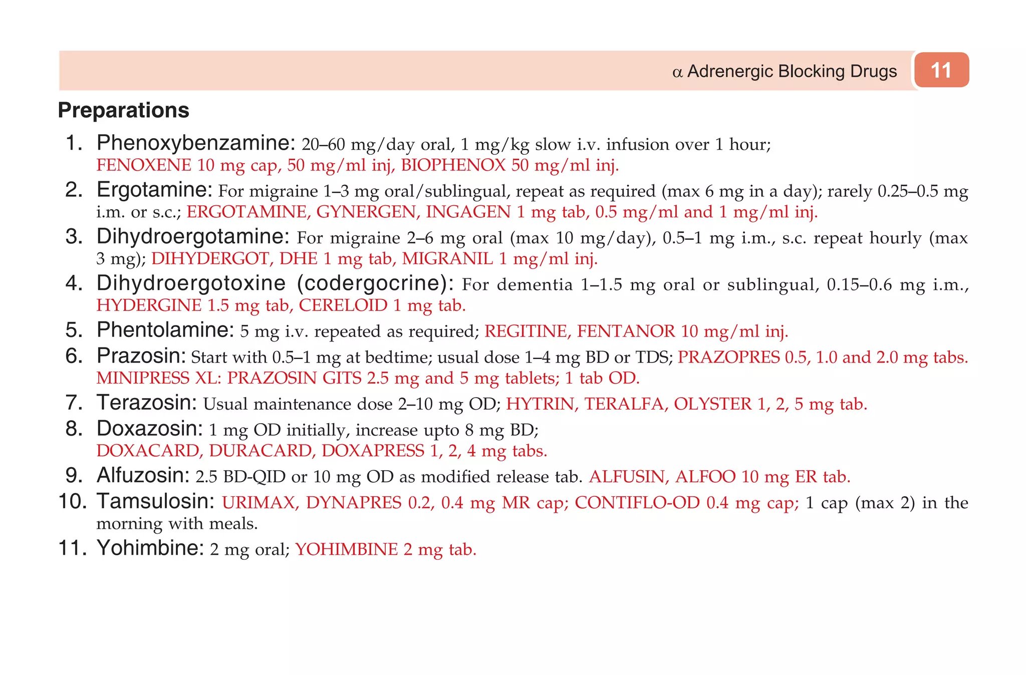 Pharmacological Classification of Drugs with Doses and Preparations ...