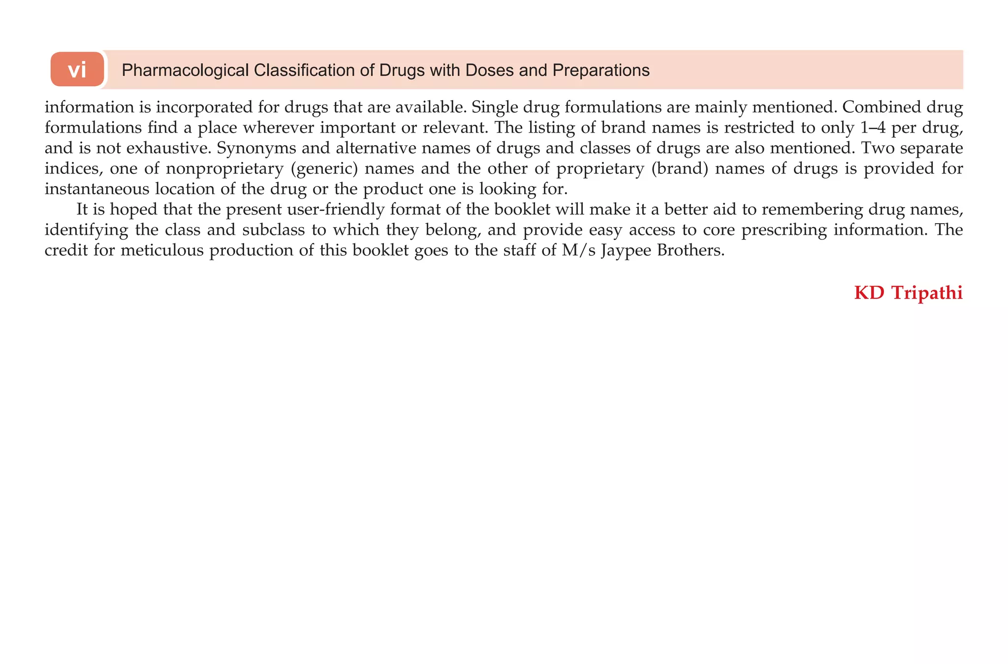 Pharmacological Classification of Drugs with Doses and Preparations ...