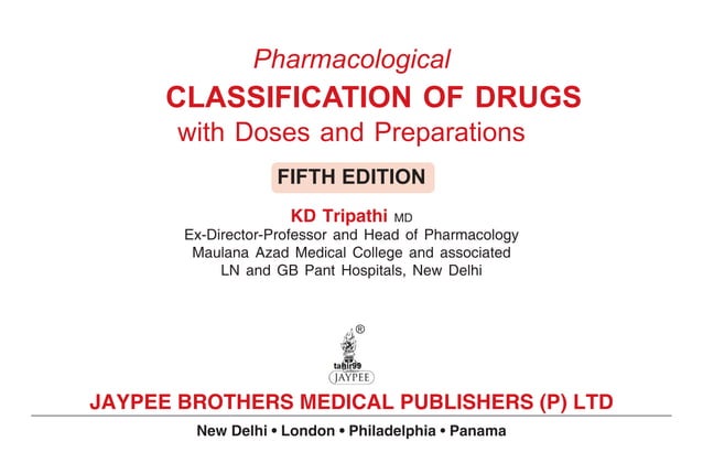 Pharmacological Classification of Drugs with Doses and Preparations ...