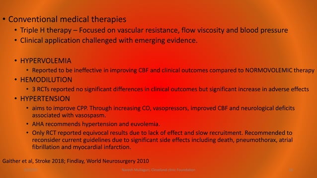 Pharmacological management of cerebral vasospasm in subarachnoid ...