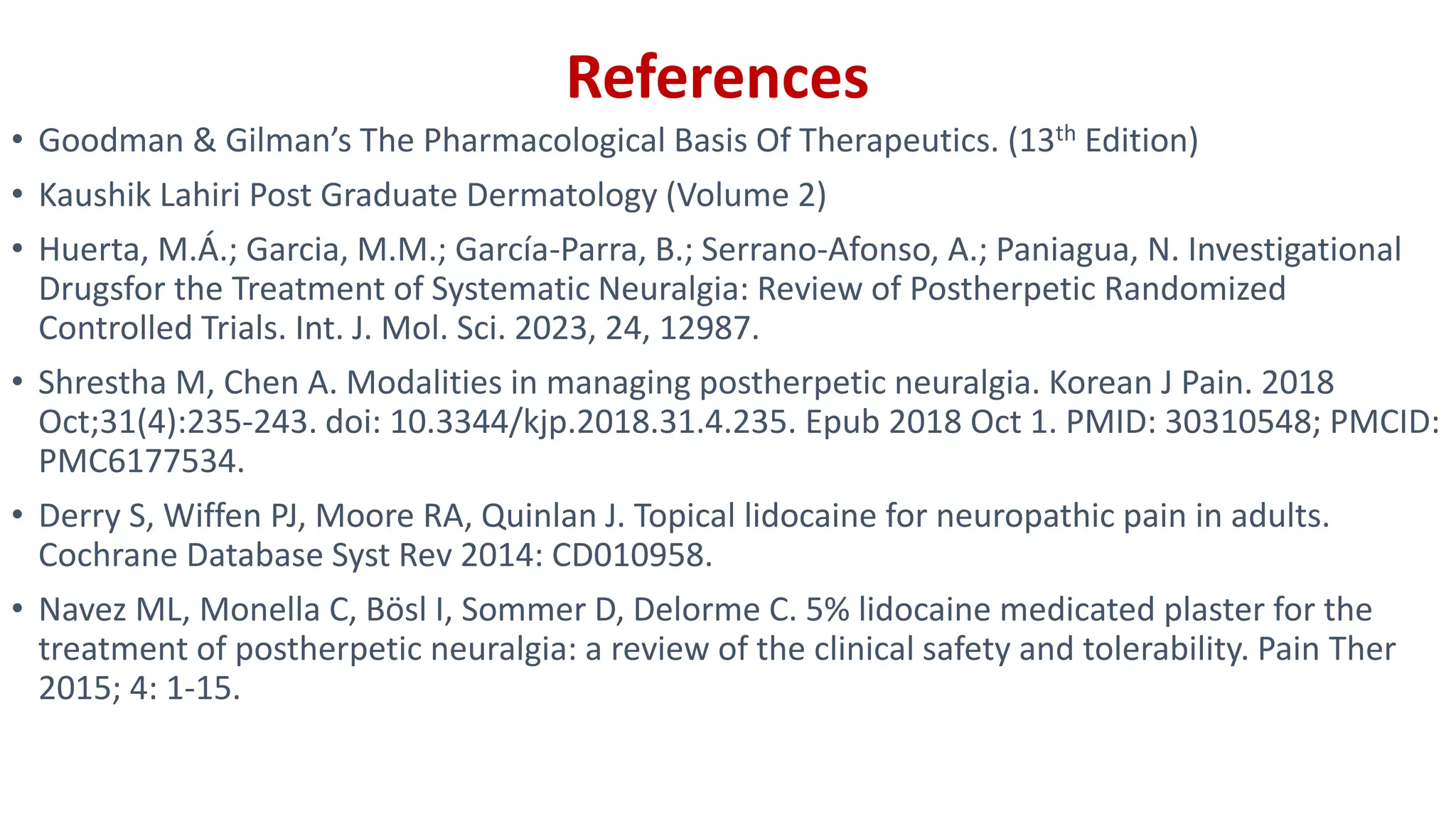 Pharmacological Management of Post-Herpetic Neuralgia.pptx